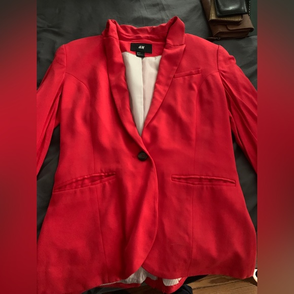 H&M | Jackets & Coats | Hm Red Blazer | Poshmark